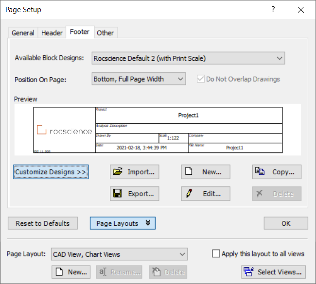 RS2 Documentation | Page Setup